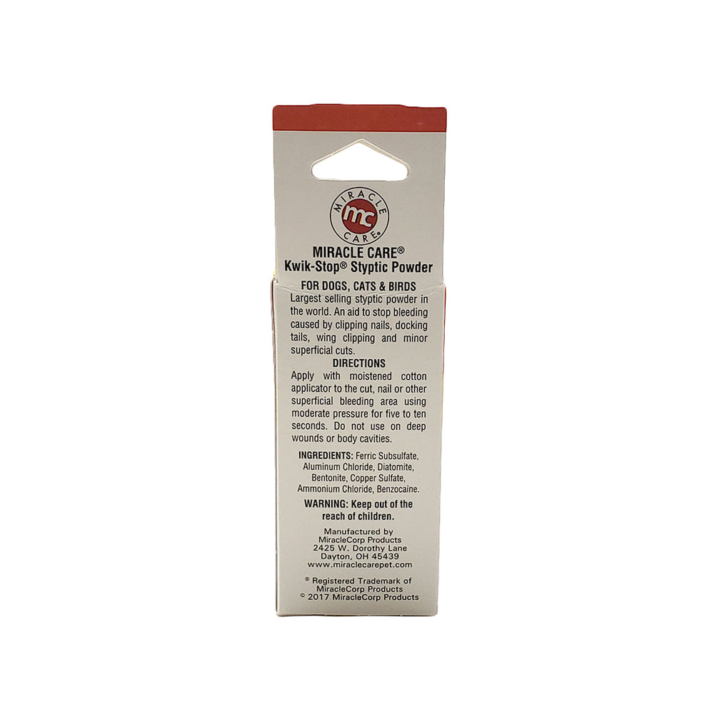 Stops Bleeding - Kwik Stop Styptic Powder 1/2 Oz - Lion Country Supply