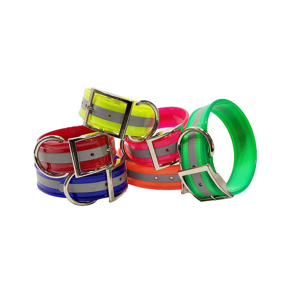 LCS Reflective Dayglo 1 1/2 Wide Dog Collar O-ring