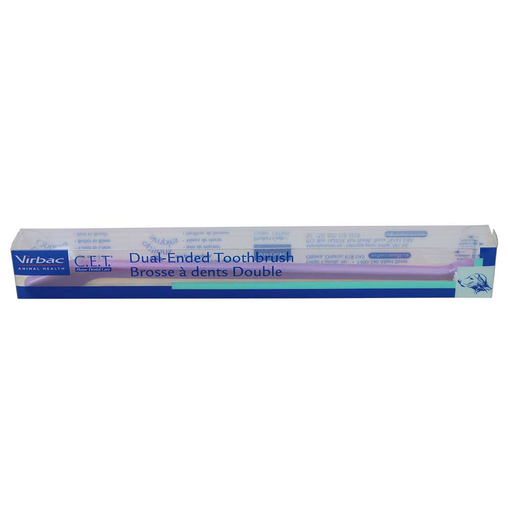 Virbac CET Dual-Ended Toothbrush for Dogs & Cats - Soft Bristles