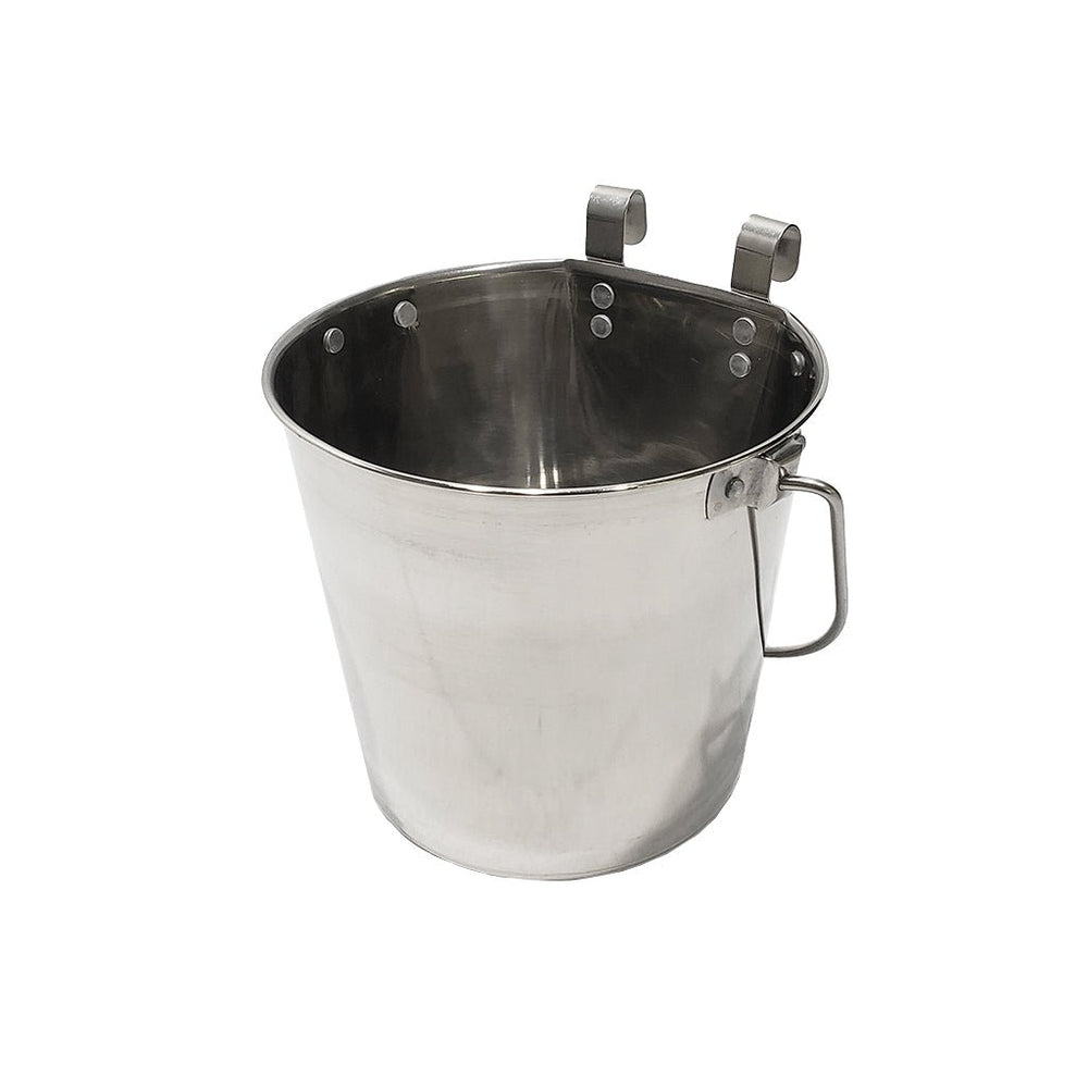 Stainless Steel Flat Sided Kennel Pail - Lion Country Supply