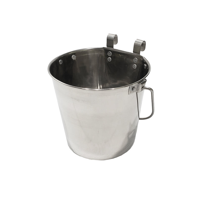 Stainless Steel Flat Sided Kennel Pail - Lion Country Supply