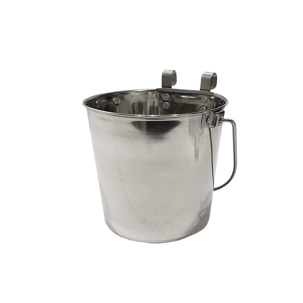 Stainless Steel Flat Sided Kennel Pail - Lion Country Supply