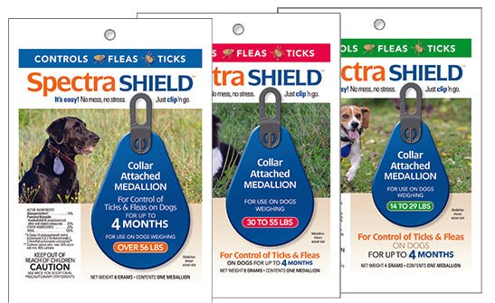 Spectra Shield For Dogs - Flea & Tick Protection Collar Medallion